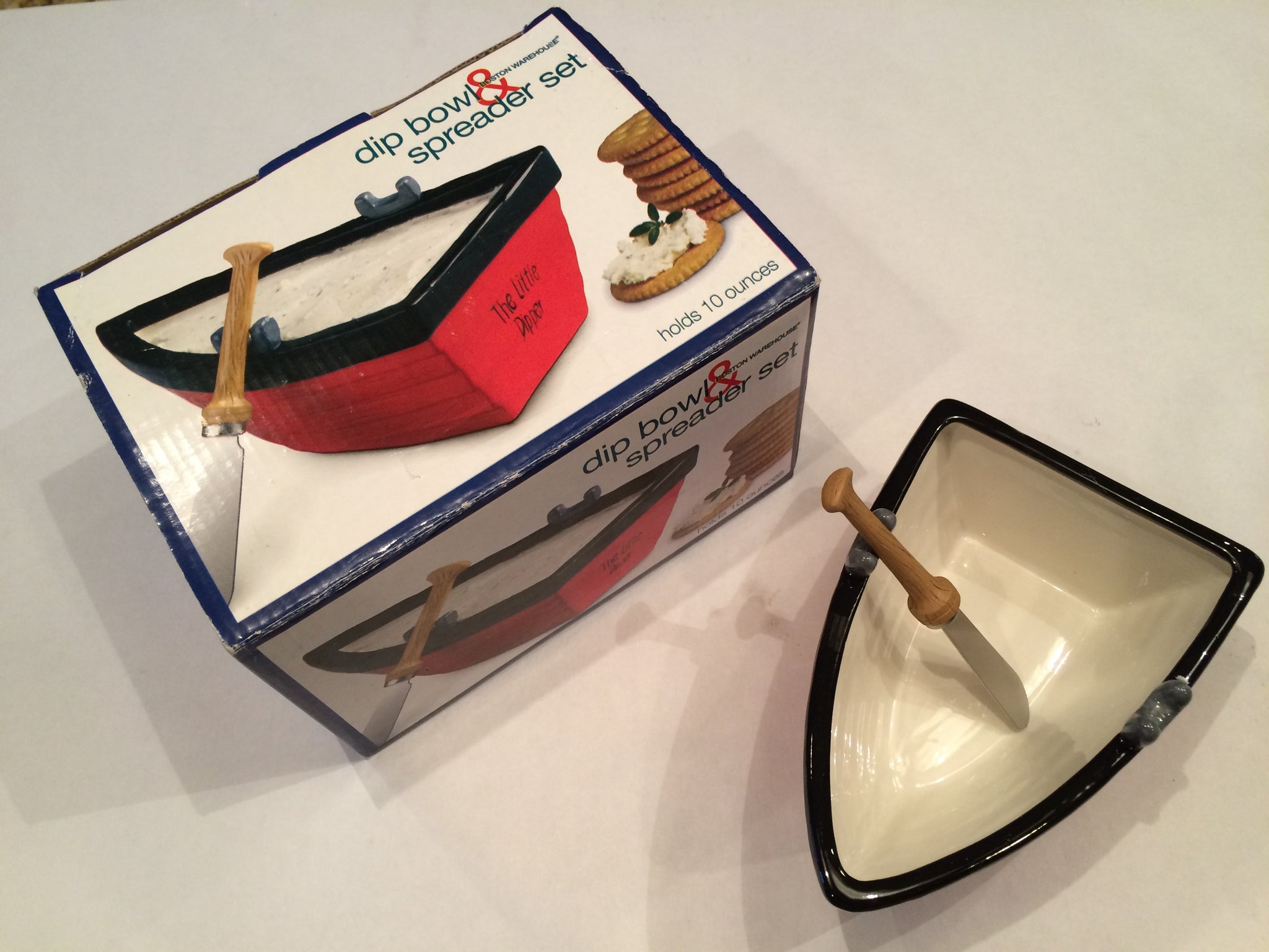 Boston Warehouse Rowboat Dip Bowl and Spreader Set - Beach Decor ...